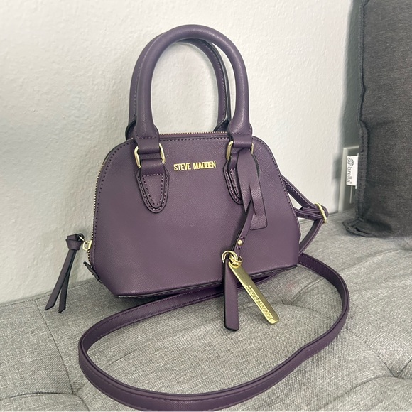 Bags | Steve Madden Purple Small Top Handle Crossbody Purse Euc | Poshmark